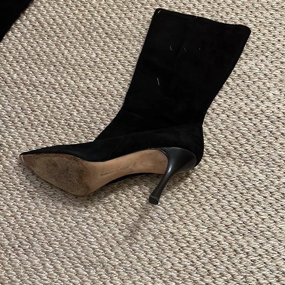 Manolo Blahnik | Shoes | Manolo Blahnik Midi High Heel Boots 3 Inch ...